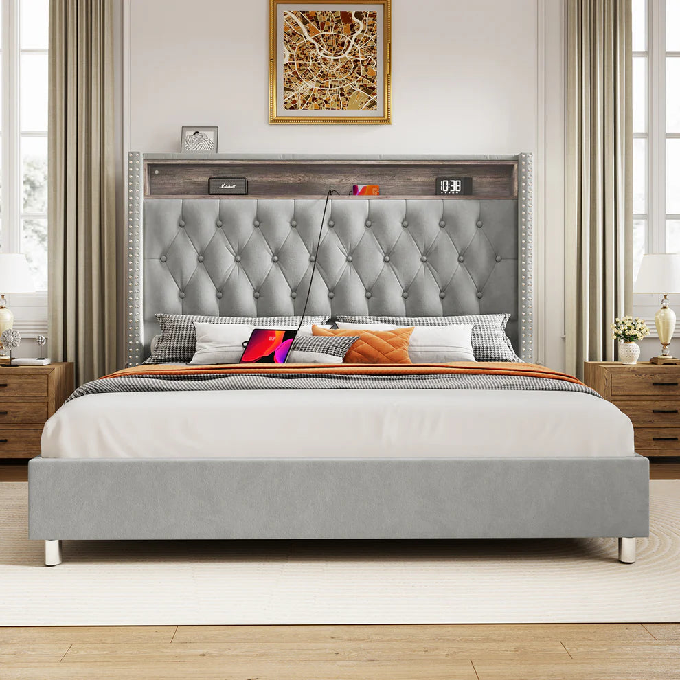 Beds with LED Lights and Bluetooth Connectivity - Amerlife