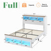 Amerlife Larkin Storage Bed Frame Farmhouse LED Wood Platform Bed No ...