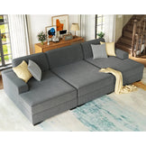 Amerlife Chunk Sofa Corduroy Deep Seat Oversized Sofa Couch