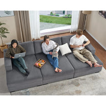 Amerlife Chunk Sofa Corduroy Deep Seat Oversized Sofa Couch