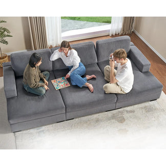 Amerlife Chunk Sofa Corduroy Deep Seat Oversized Sofa Couch