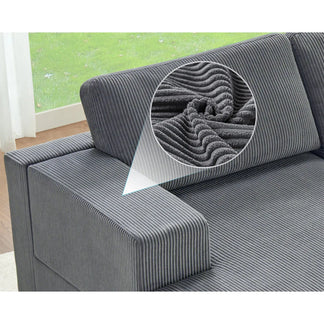 Amerlife Chunk Sofa Corduroy Deep Seat Oversized Sofa Couch