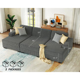 Amerlife Chunk Sofa Corduroy Deep Seat Oversized Sofa Couch
