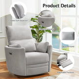 Amerlife Foss Power Recliner Chair Barrel Swivel Rocking Reclining ...