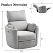 Amerlife Foss Power Recliner Chair Barrel Swivel Rocking Reclining ...