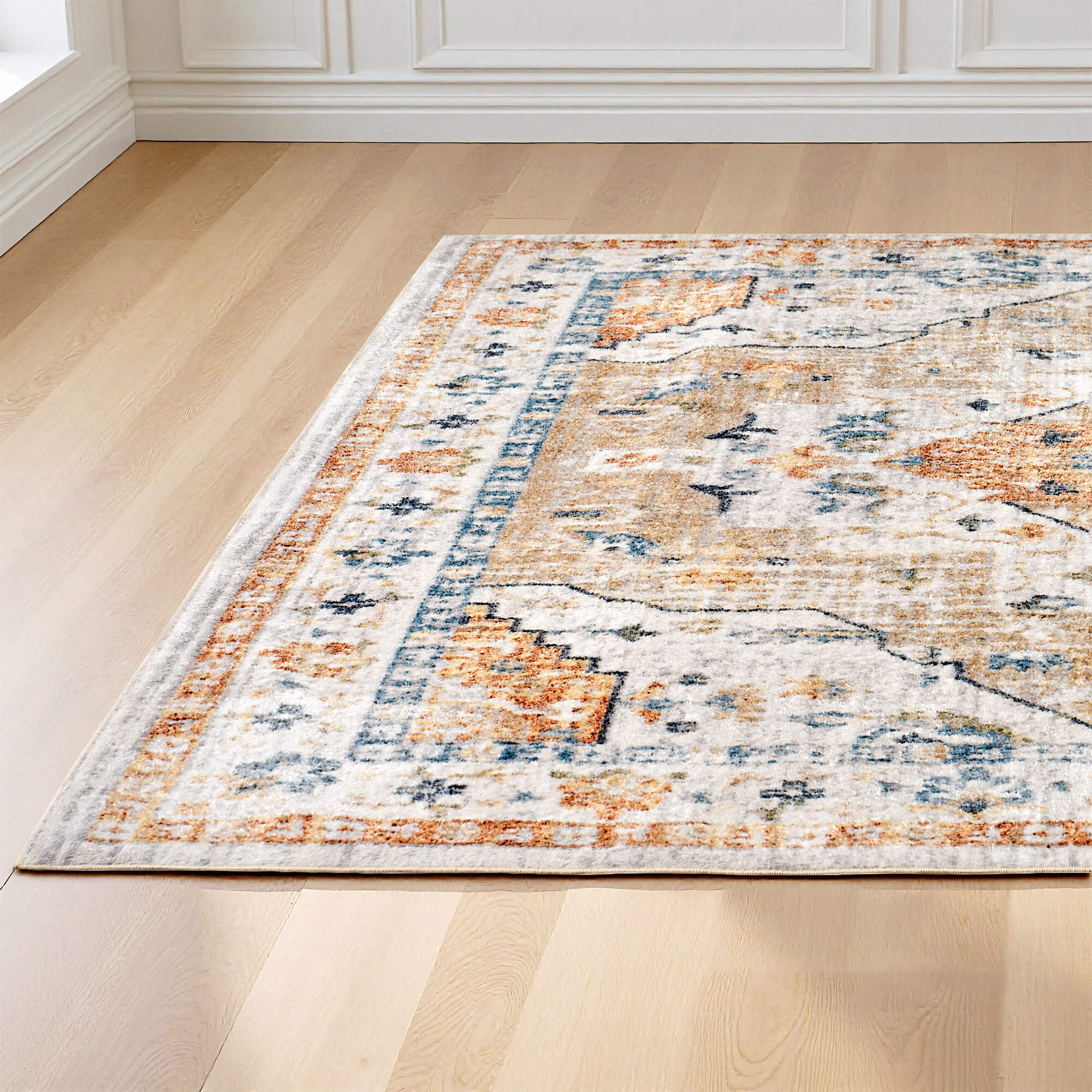 Amerlife Vintage Medallion Low Pile Rug for Living Room, Bedroom ...