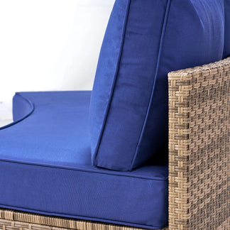 Amerlife Unity Patio Furniture Sets, 11 Piece Half-Moon Sectional Round ...